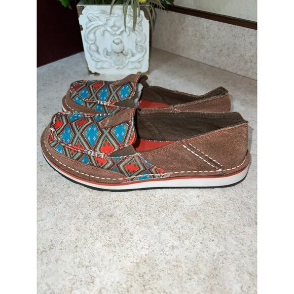 Ariat | Shoes | Ariat Womens Cruiser Aztec Boat Shoe Brown Suede ...